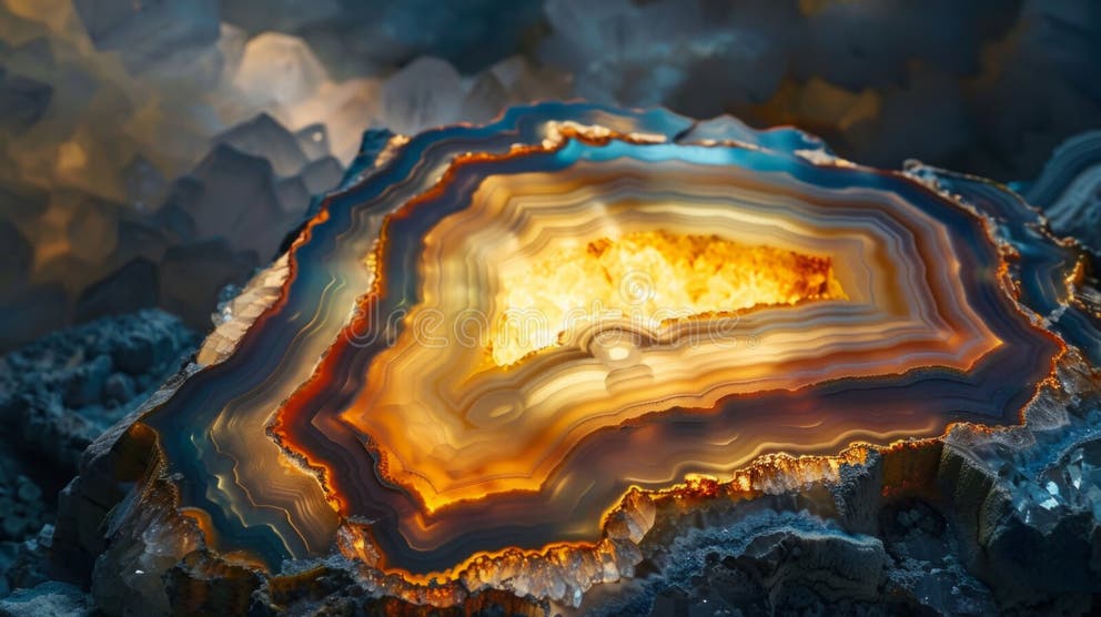Intricate Agate Patterns in a Cluster Stock Photo - Image of glossy ...