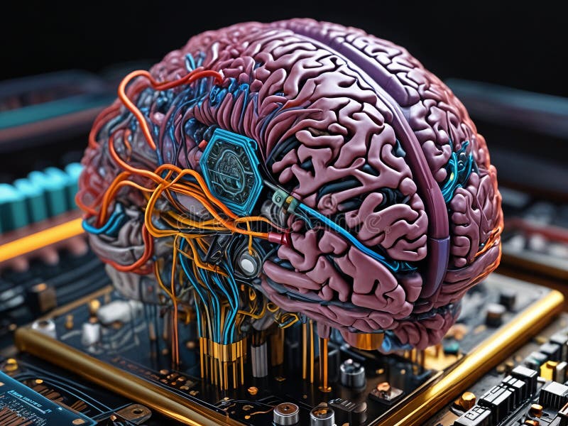 An Intricate Ai Brain, Alive with the Dance of Electric Currents ...