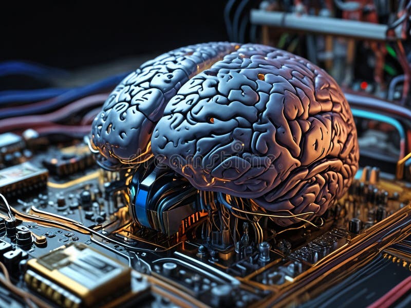 An Intricate Ai Brain, Alive with the Dance of Electric Currents ...