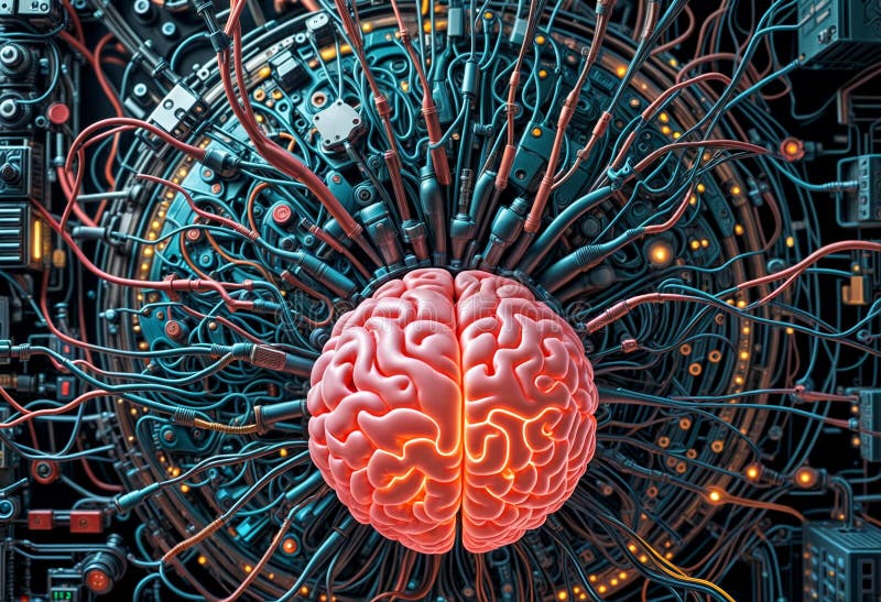 An Intricate Ai Brain, Alive with the Dance of Electric Currents ...