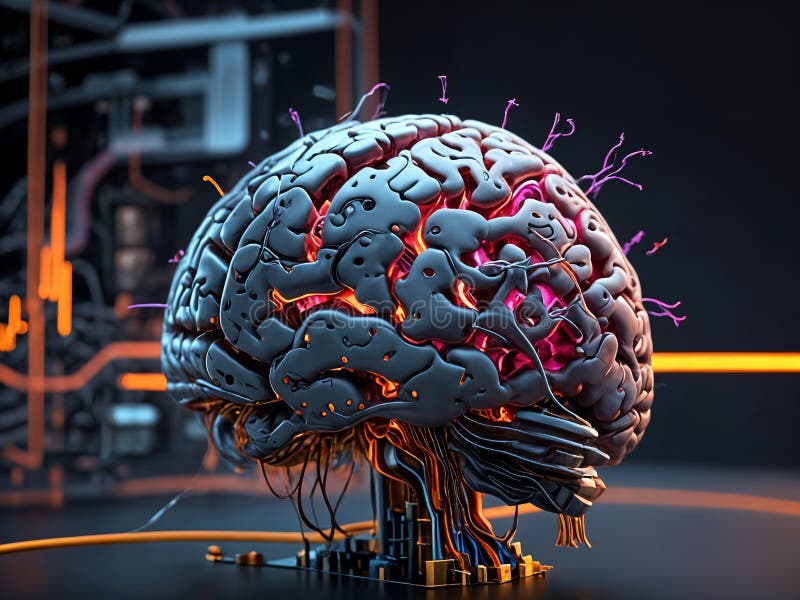 An Intricate Ai Brain, Alive with the Dance of Electric Currents ...