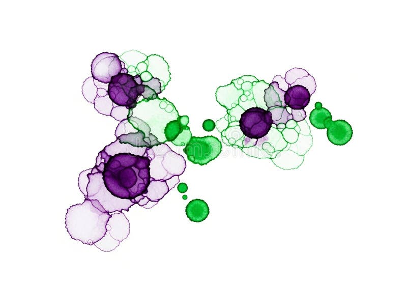 Microscopic Cell-like Structures in Purple and Green. Stock Photo ...
