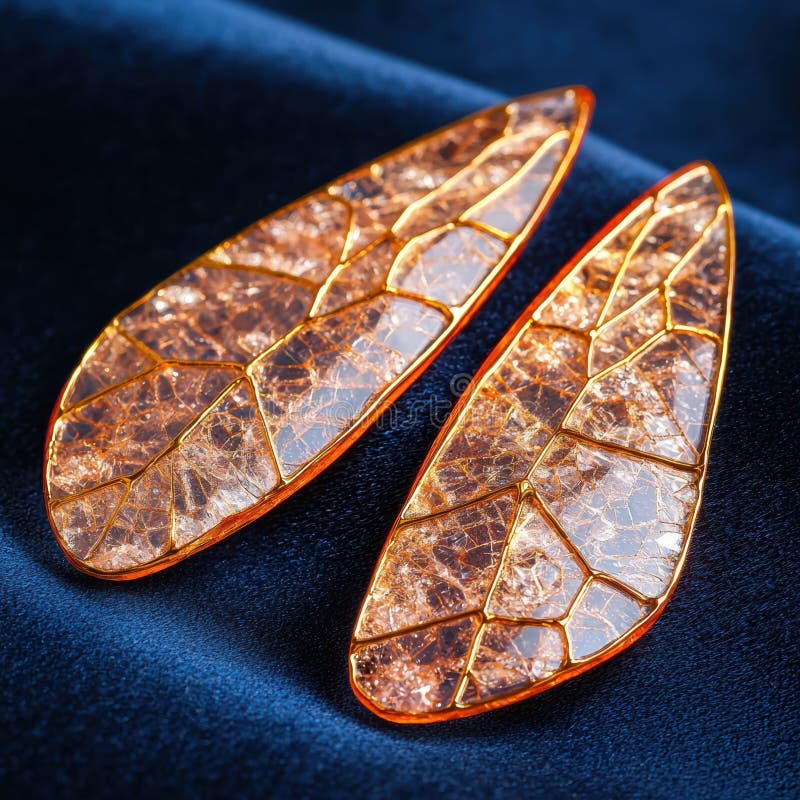 Intricate Amber Crystal Formation Stock Illustration - Illustration of ...