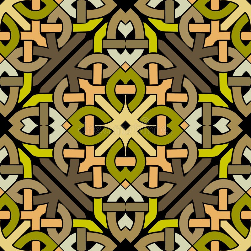 Intricate Arabesque Celtic Ethnic Style Braided Seamless Pattern ...