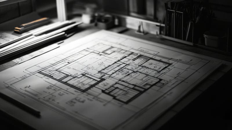 Intricate Architectural Blueprint Highlighting Design Precision for ...