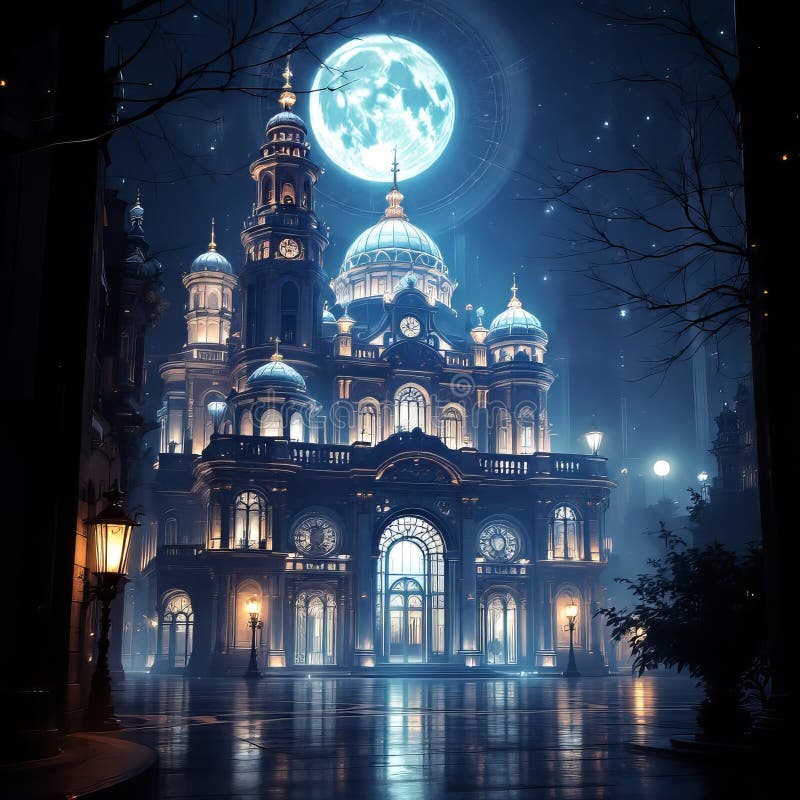 Intricate Architectural Blueprint of a Modern Building LowLight Design ...