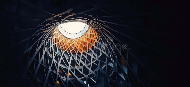 Intricate Architectural Design Featuring a Spiraling Structure with ...
