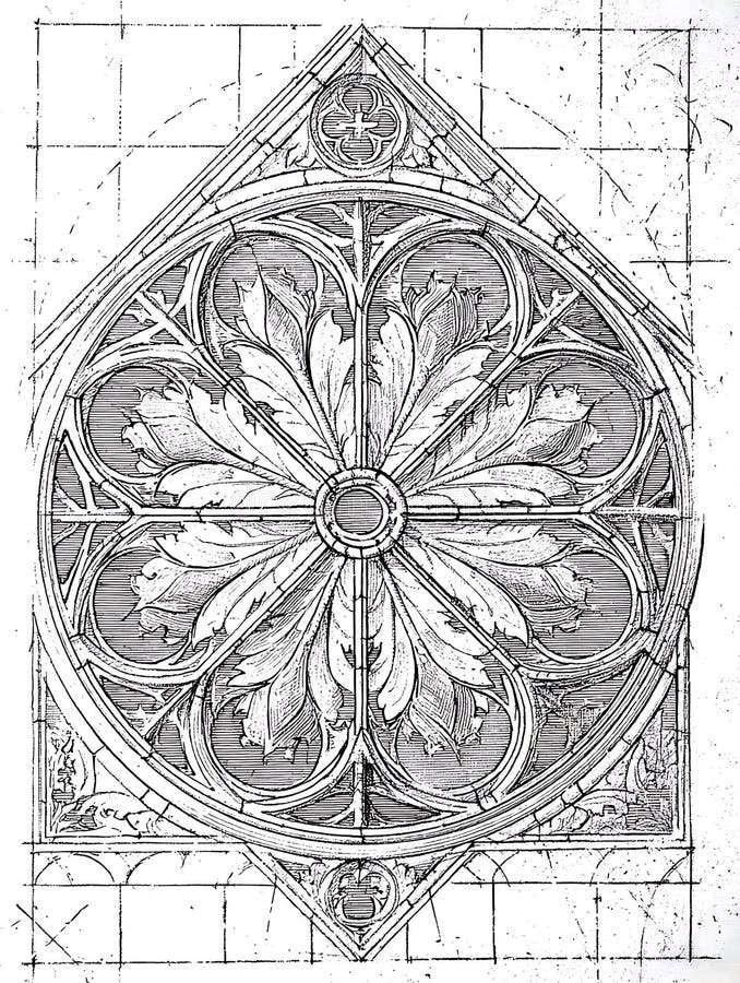 Large Rose Window Features Stock Illustrations – 188 Large Rose Window ...