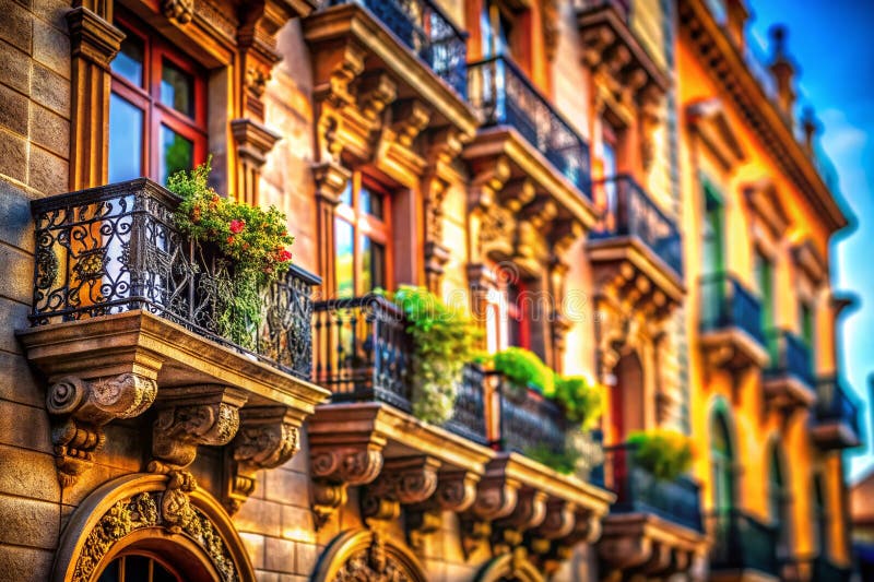 Intricate Architectural Detail a Miniature TiltShift Perspective of a ...