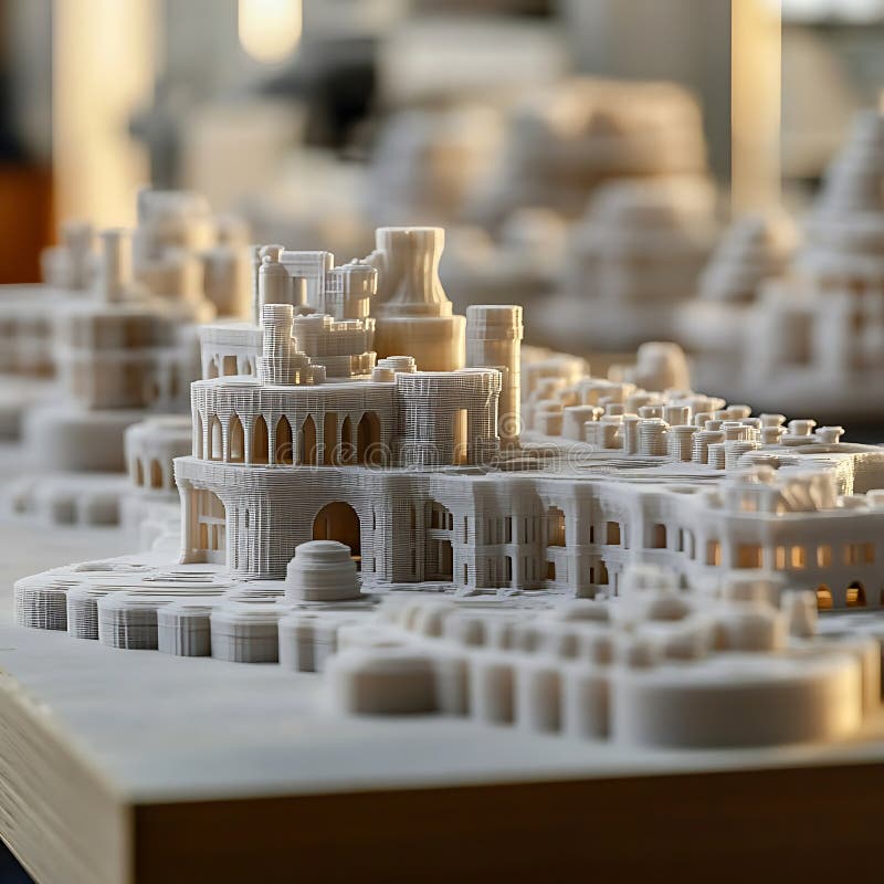 Intricate Architectural Model Showcase in Modern Design Studio Stock ...