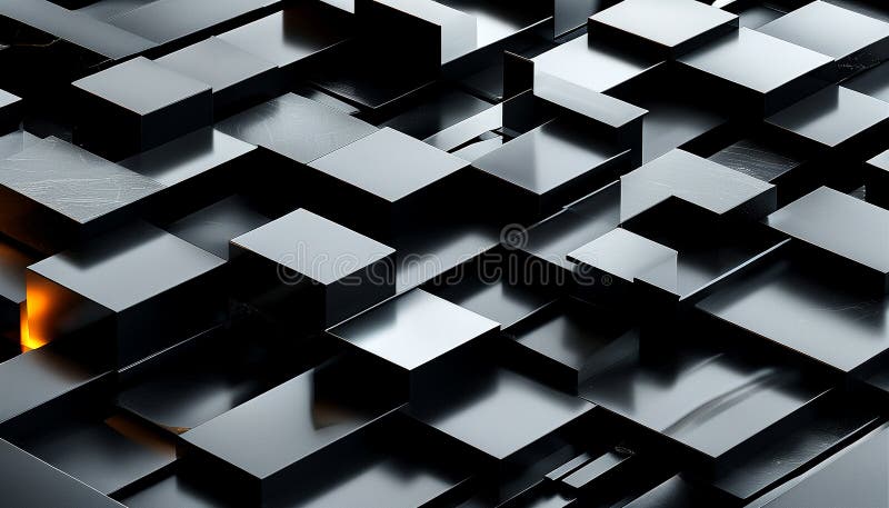 Intricate Arrangement of Black Geometric Shapes in a Modern Design ...