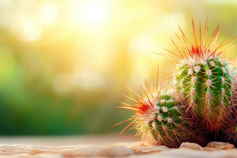 Intricate Arrangement of Cactus Spines Illuminated by Bright Sunlight ...