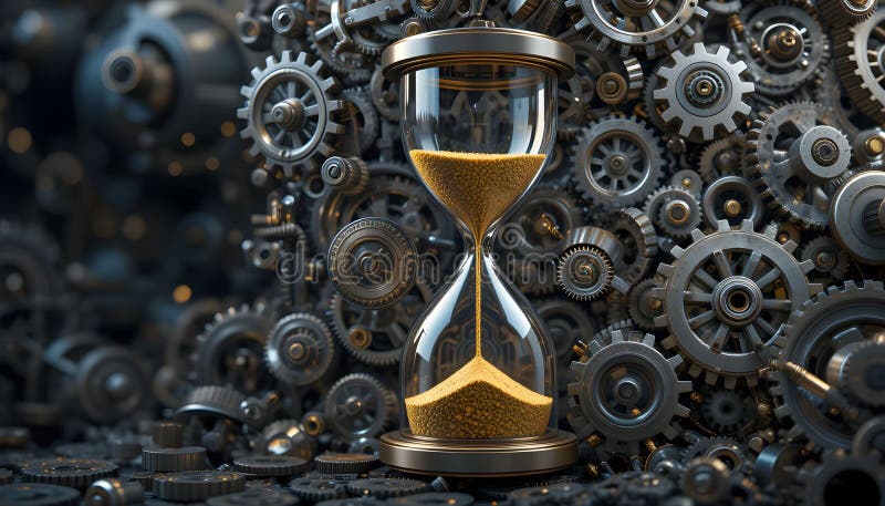 A Conceptual Montage Featuring an Intricate Arrangement of Metallic ...