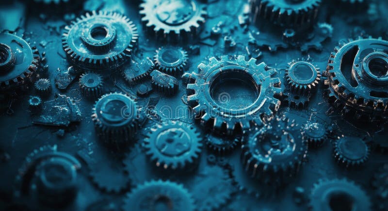 Intricate Arrangement of Metallic Gears Showcasing Mechanical Precision ...