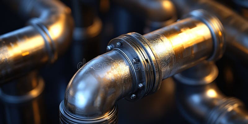 Close-up View of Metallic Pipes Showcasing Texture and Design in ...