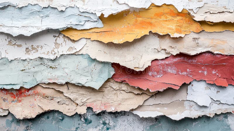 Intricate Arrangement of Overlapping Torn Paper Textures in Various ...