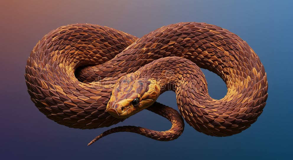 Intricate Art of Geometric Snake Design Against a Gradient Background ...