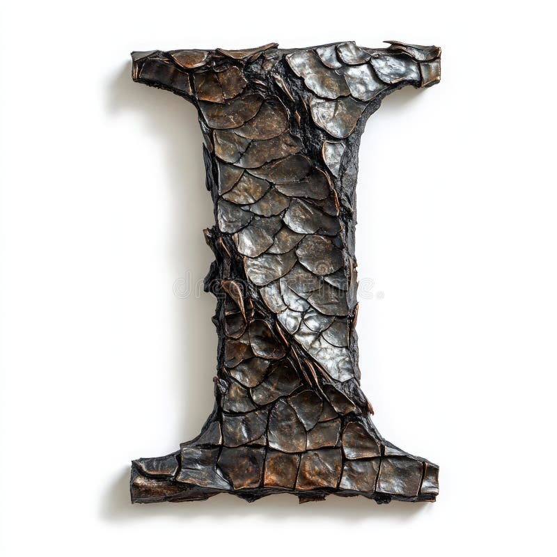 Intricate Artistic Representation of the Letter I Crafted from Textured ...