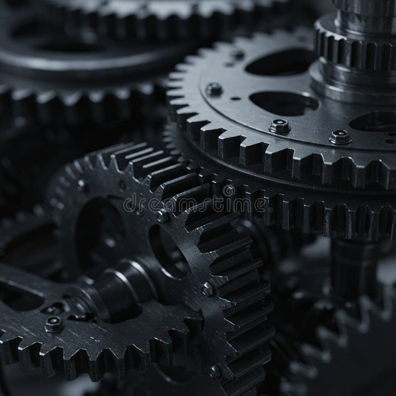 An Intricate Assembly of Interlocking Metal Gears, Showcasing a Complex ...