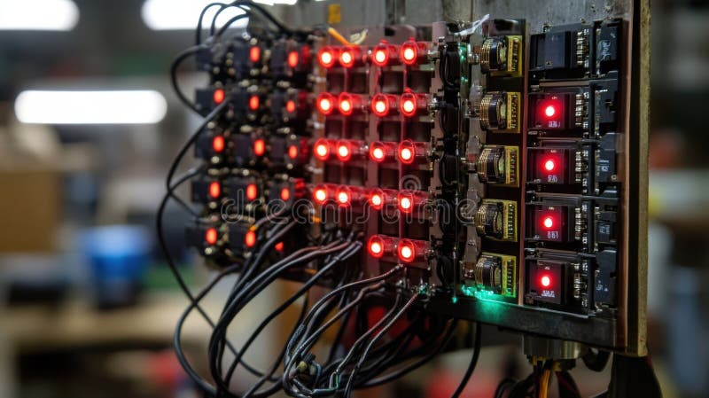 An Intricate Assembly of Sensors and Wires Mounted on a Piece of ...