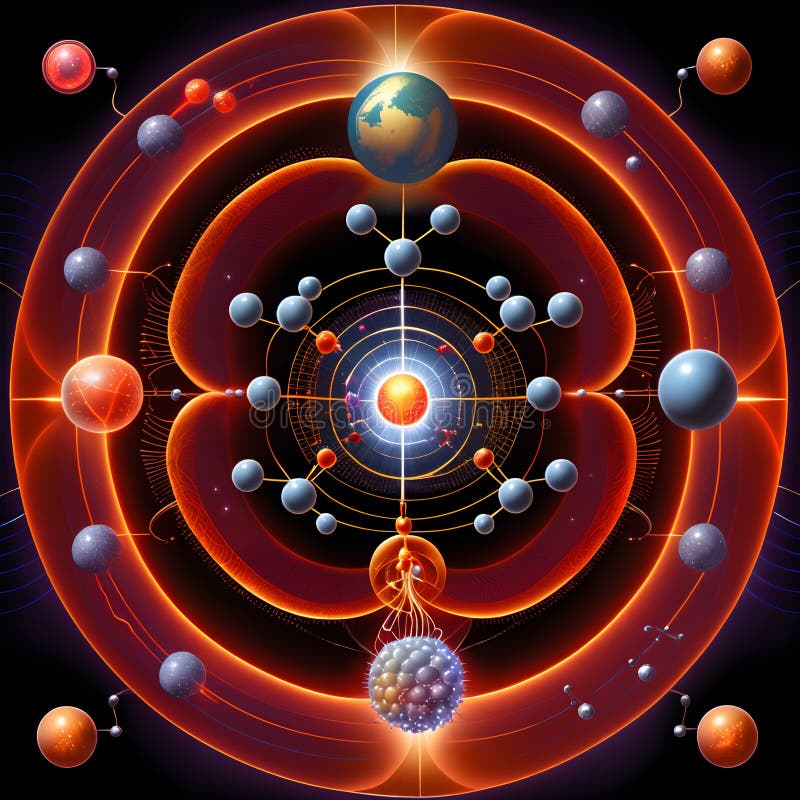 Intricate Atomic Structure with Earth Element Stock Photo - Image of ...