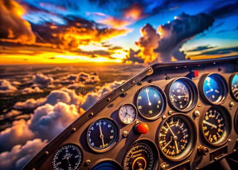 Intricate Aviation Cockpit Instruments a Detailed Look at Flight Deck ...