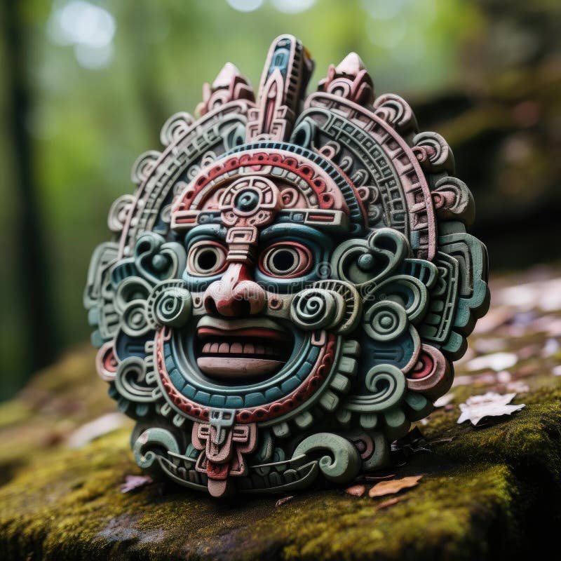 Intricate Aztec Feathered Serpent Sculpture Stock Illustration ...