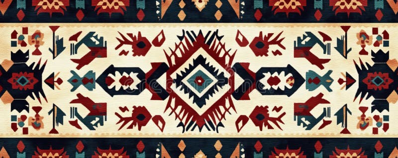 Intricate Aztec-inspired Geometric Pattern with Vibrant Colors and ...