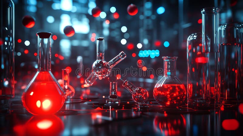 Intricate Background of Chemical and Metallic Elements with Warm Red ...