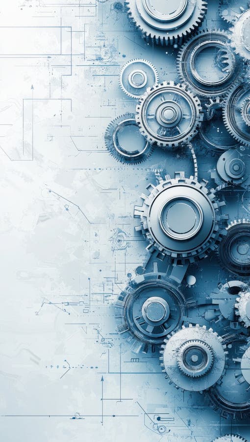 Intricate Background of Interconnected Gears and Mechanical Arrows ...