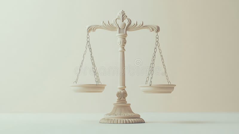 Intricate Balance Scale Rendering on Light Backdrop, Symbolizing ...