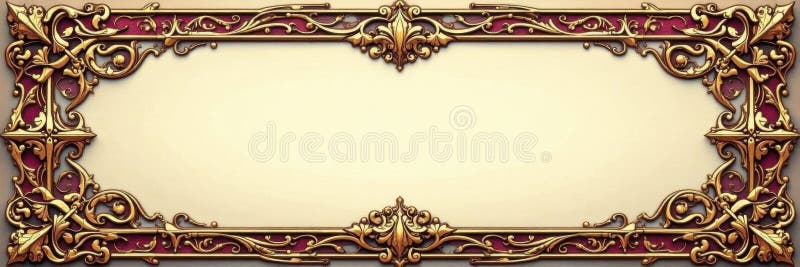 Intricate Baroque Style Engraved Border, Vintage Vector Frame ...