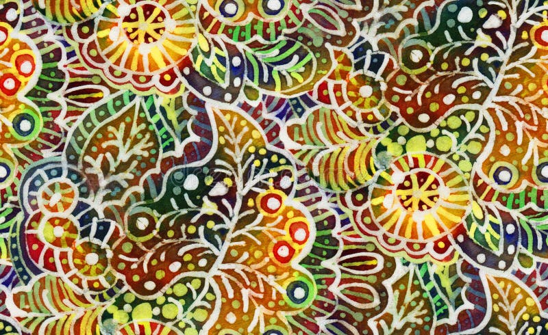 The Intricate Batik Pattern Stock Illustration - Illustration of ...