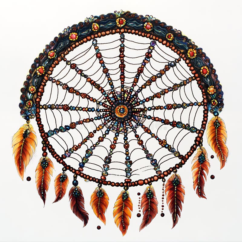 Intricate Beaded Dreamcatcher with Feathers Native American Inspired ...