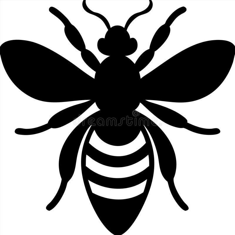 Intricate Bee Silhouette Vector for Art Design and Craft Projects Stock ...
