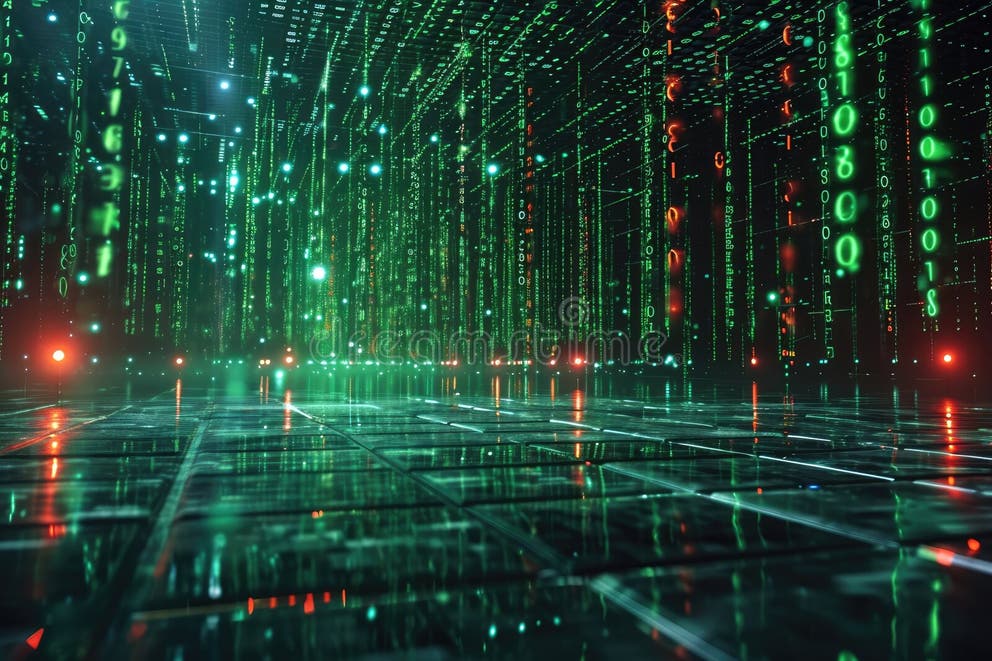 Intricate Binary Code Matrix Stock Illustration - Illustration of symmetries, display: 303944123