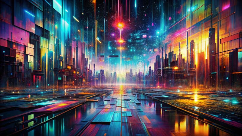 Intricate Binary Glitch Art a Mesmerizing Digital Backdrop Featuring a ...