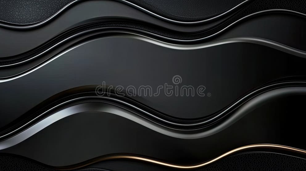 Intricate Black Abstract Shapes Arranged on a Deep Black Background in ...