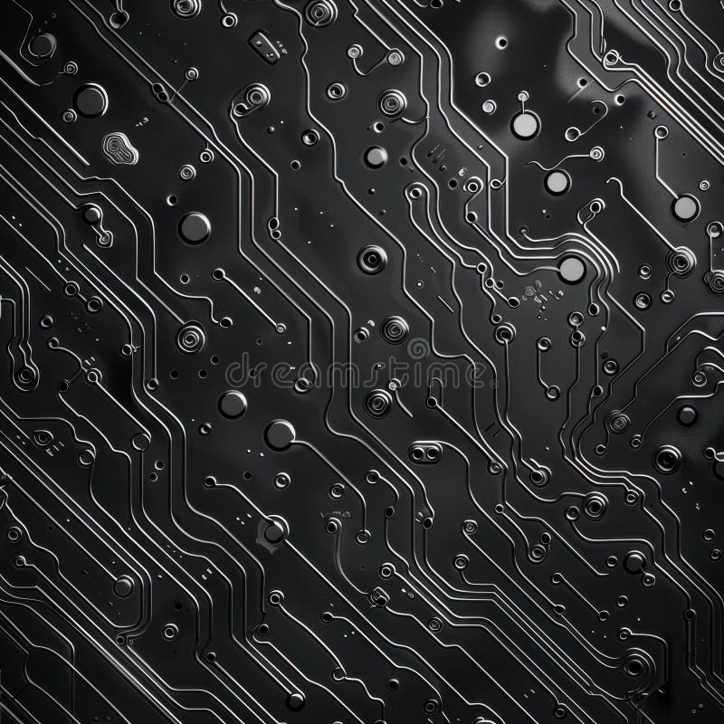 Abstract Black Circuit Board Design with Detailed Lines and Textures ...