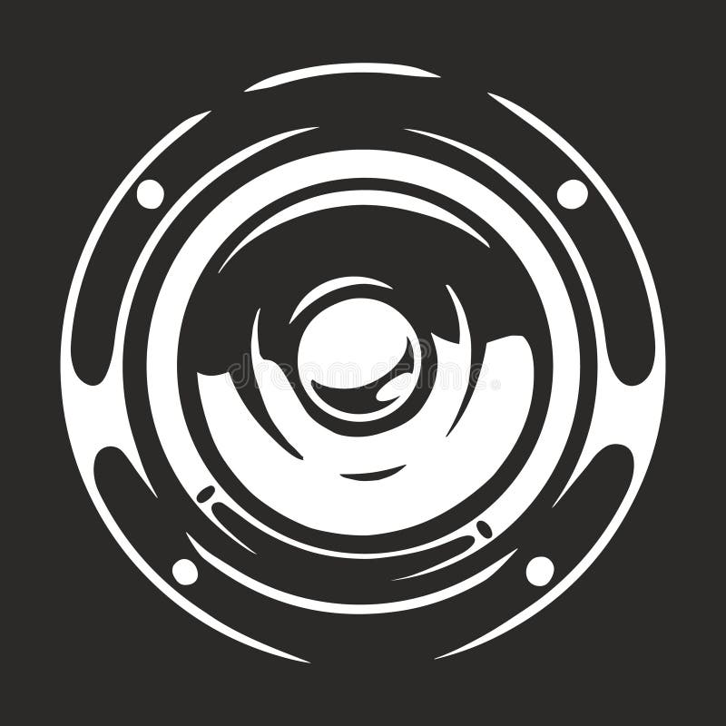 Intricate Black Circular Speaker Design Stock Vector - Illustration of ...