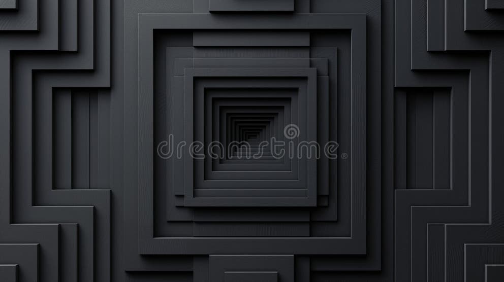 Intricate Black Geometric Pattern Creating Depth and Movement in ...