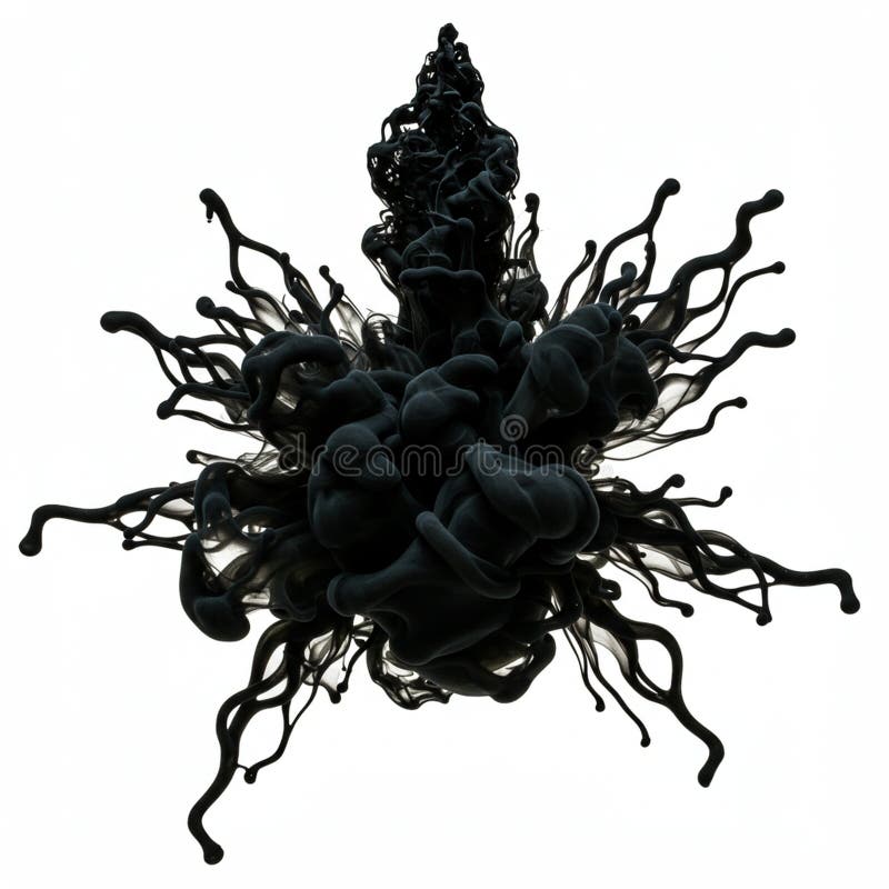 An Intricate Black Ink Cloud Formation with a Central Dense Core ...