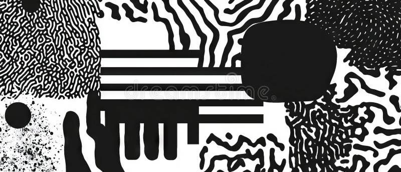 Intricate Black Ink Patterns Showcasing Negative Space on a Contrasting ...