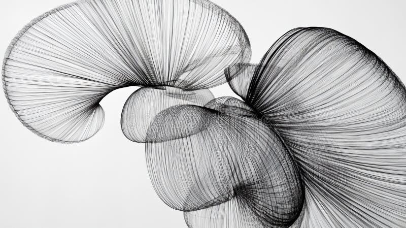 Abstract Line Art Sculpture Stock Illustration - Illustration of shapes ...