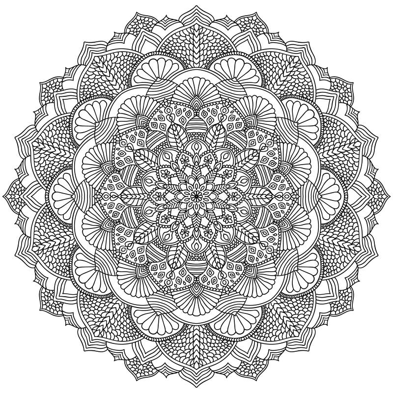 Intricate Black Mandala for Coloring Stock Vector - Illustration of ... Intricate Black Mandala for Coloring Stock Vector - Illustration of ...