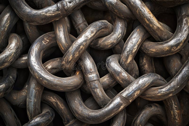 Intricate Black Metal Chains Arranged in Spiral Create Captivating ...