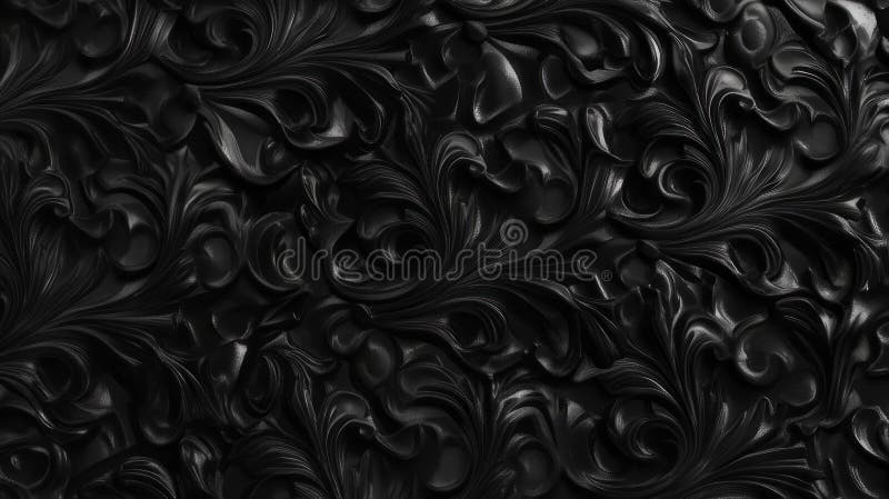 Intricate Black Metal Pattern with Elegant Chaotic Swirls for Modern ...