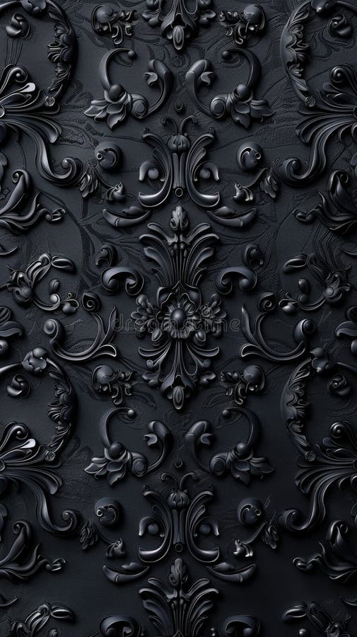 Intricate Black Pattern Background. Modern Art Concept Stock ...