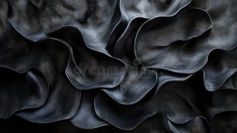 Intricate Black Textured Pattern Resembling Organic Folds - High ...