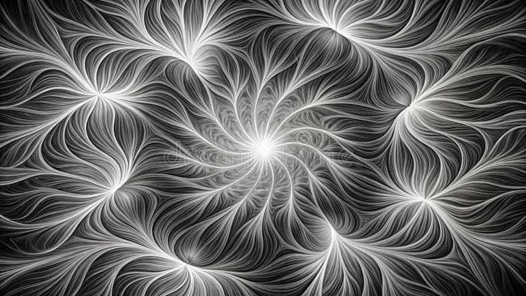 Intricate Black and White Abstract Neural Network Pattern a Visually ...